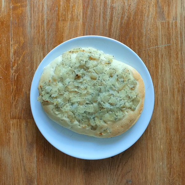 Cebularz - a cake with onion and poppy seeds